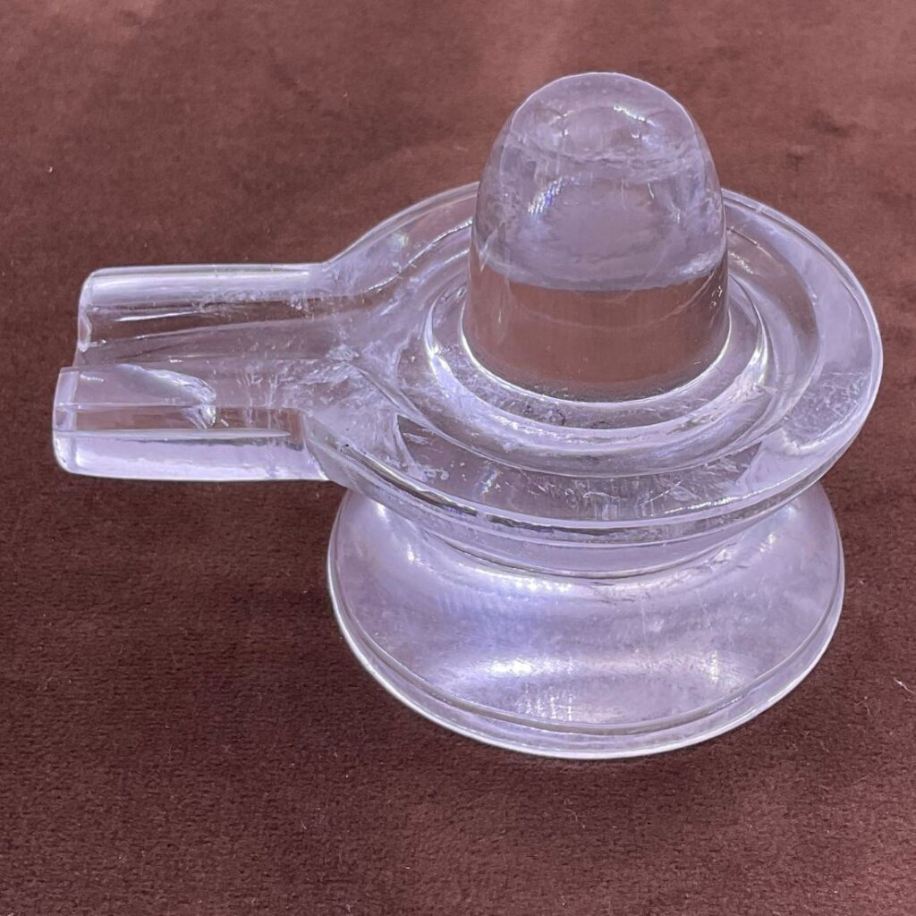 Sphatik Crystal Jaladhari Shivling 2.75 Inches 260 GMS | Rudrapuja