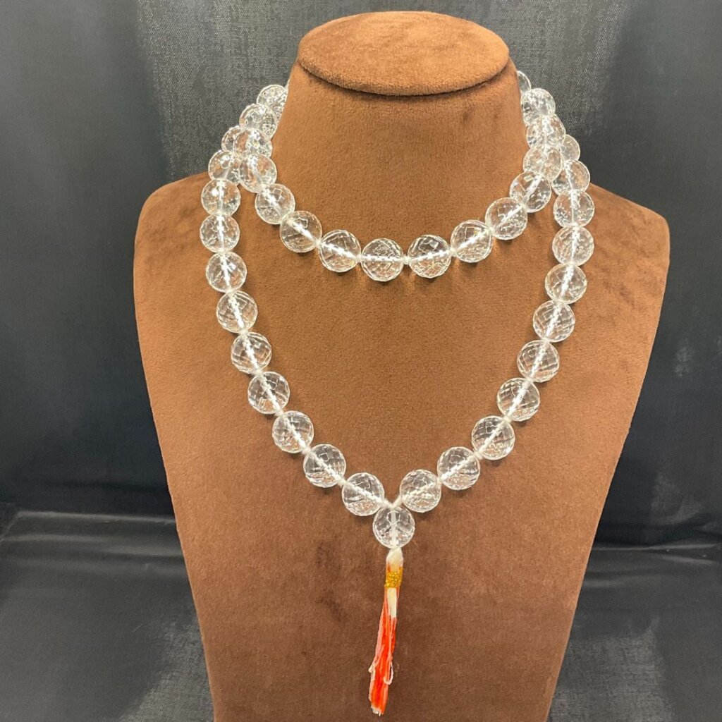 Buy Sphatik Mala 10MM (108+1 Beads) – Natural Crystal Quartz Japa Mala ...